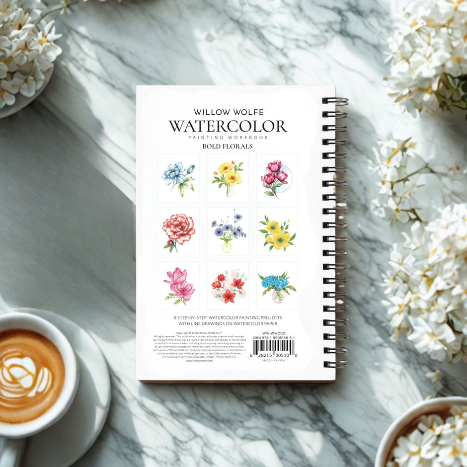 Bold Flowers Watercolor Workbook – Willow Wolfe Inc