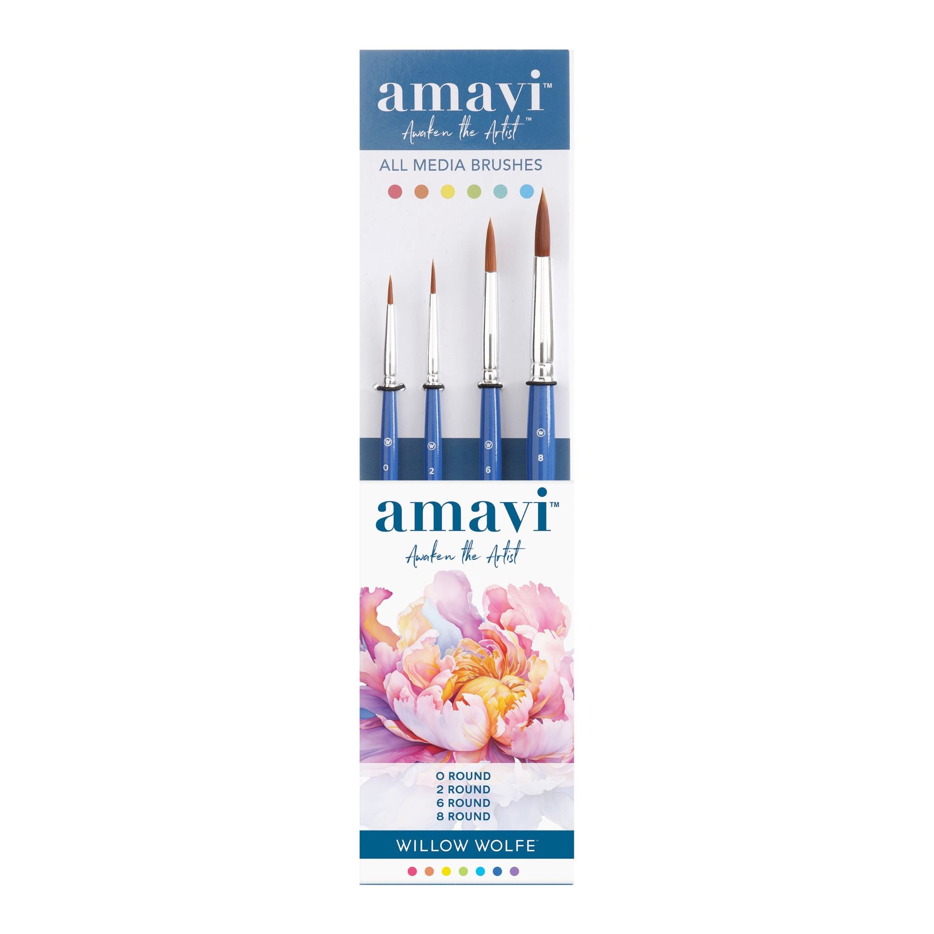 Amavi® Mixed Media Golden Taklon Brushes Set #1 – Willow Wolfe Inc