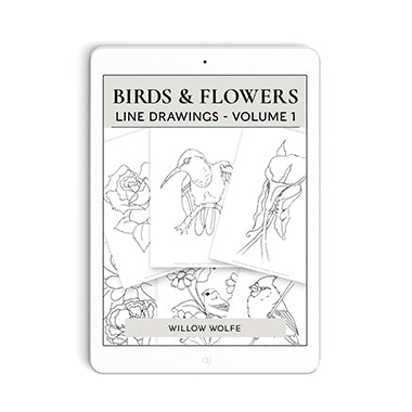 Quick & Easy Line Drawings To Paint Vol 1. - EBOOK – Willow Wolfe Inc